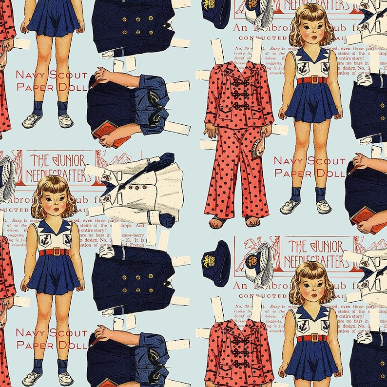 Navy Scout Paper Doll in Blue, Sew America by J Wecker Frisch for Riley ...