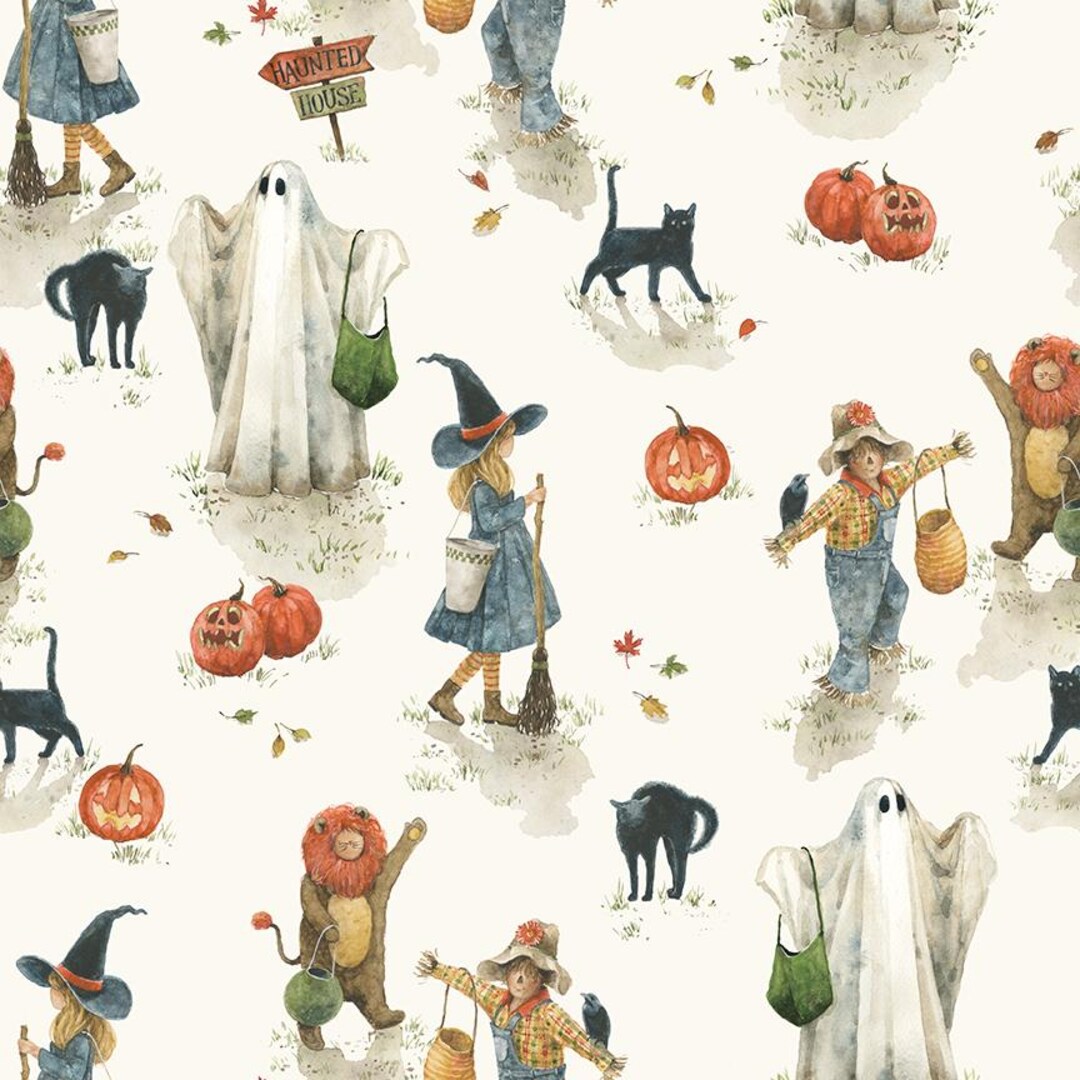 Main in Cream, Trick or Treat by Lisa Audit for Riley Blake Designs ...