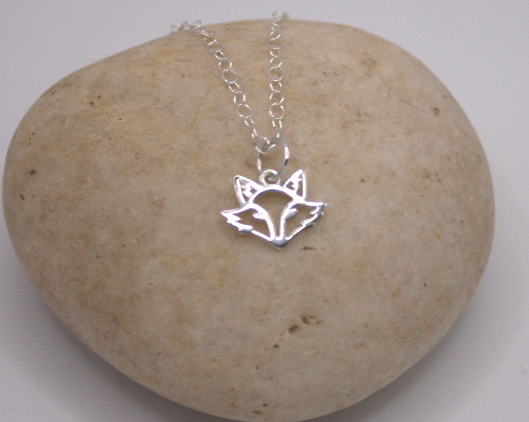 Sterling Silver Fox Necklace - Etsy