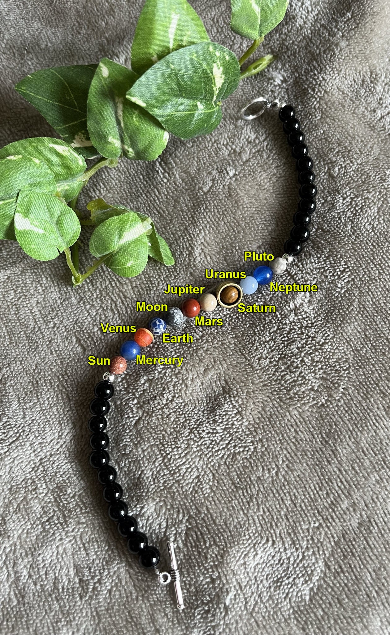 Solar System Planets Bracelet, 6mm Gemstone & Glass Beads - Etsy