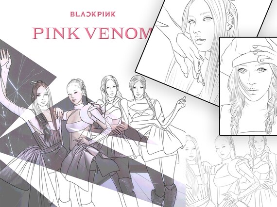 Pink Venom Blackplnk Pdf Colouring Pages 9 Pages Print at - Etsy