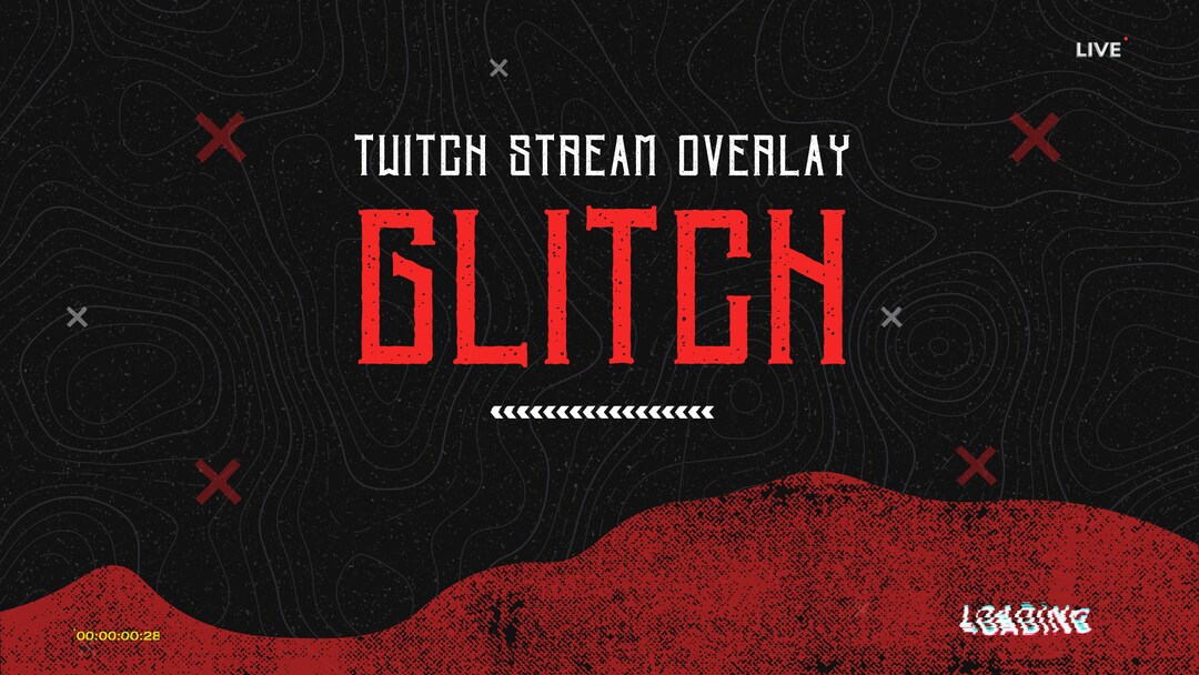 Glitch Twitch Animated Overlay - Overlay Stream Pack - Made for Twitch ...