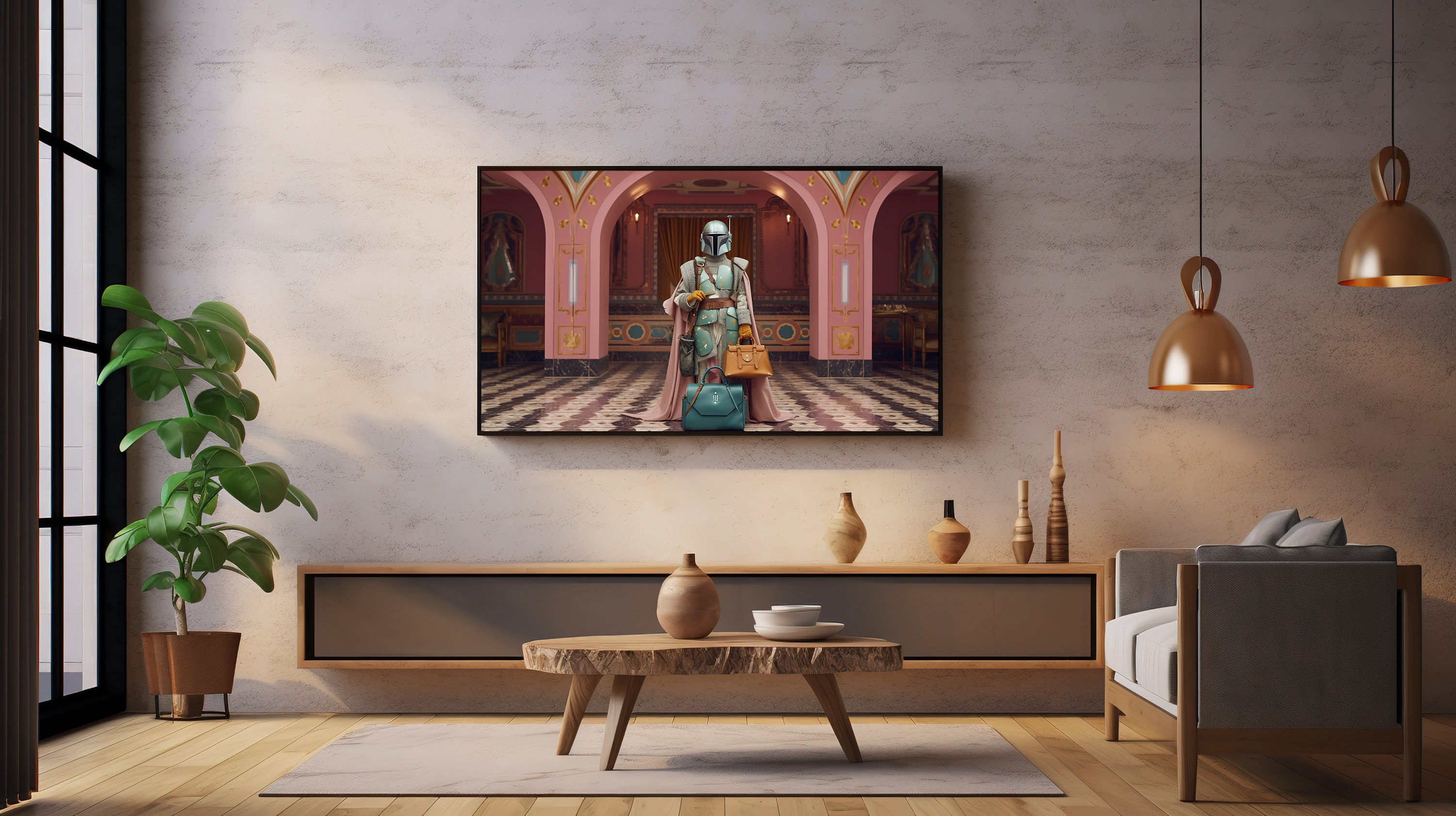 Samsung Frame TV Art the Mandalorian Star Wars Wes Anderson Style Patel ...