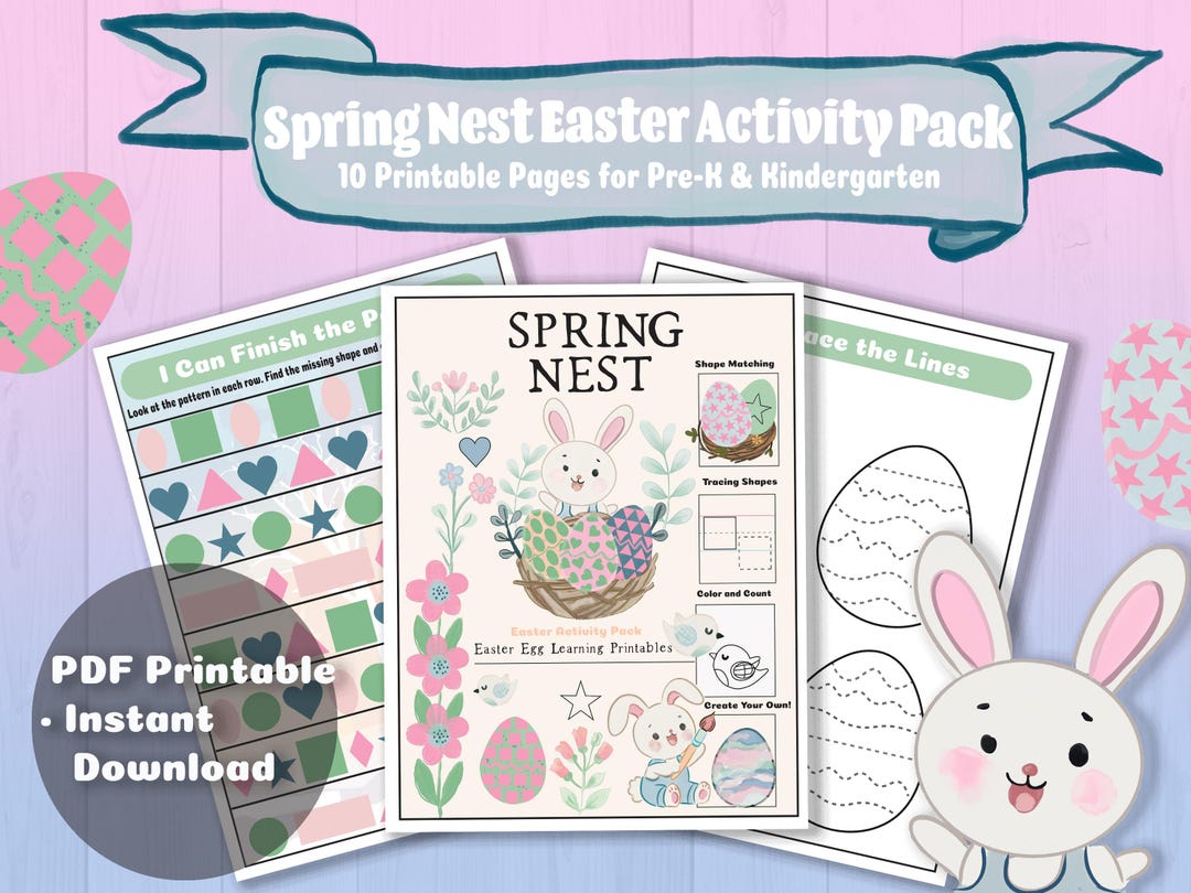 Spring Nest Easter Activity Pack | 10 Printable Pages | Preschool and ...