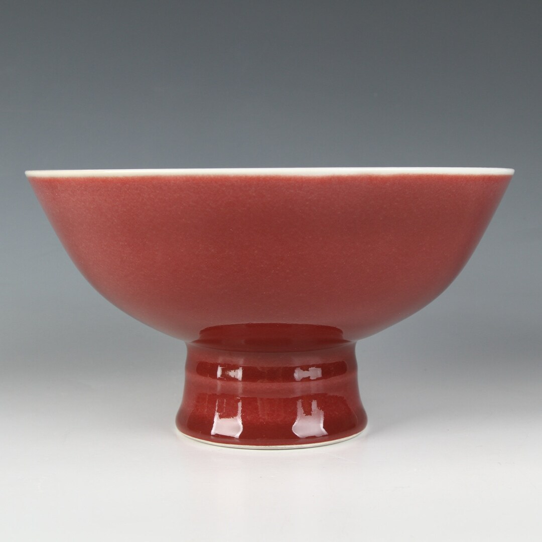 Chinese Antique Red Glazed Porcelain Bowl - Etsy