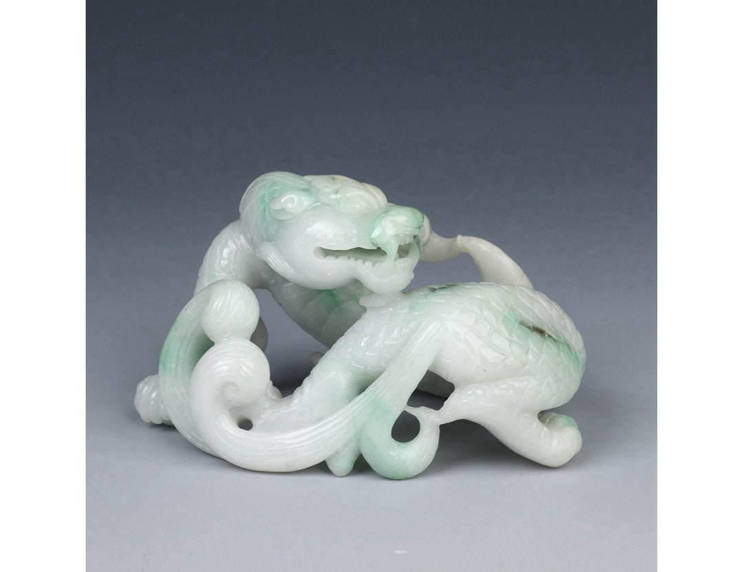 Antique Chinese Jadeite Carving Dragon Statue - Etsy