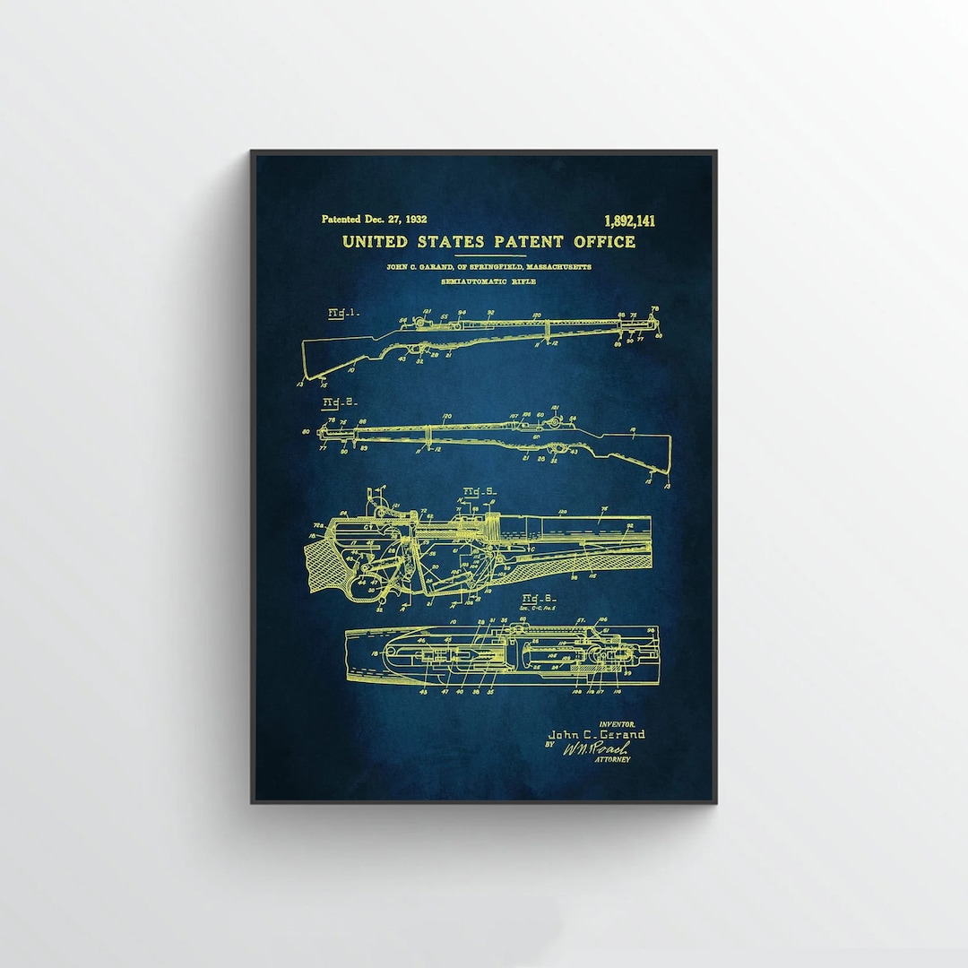 Poster 2 M1 Garand Rifle Patent Poster Design Home Decor Art - Etsy