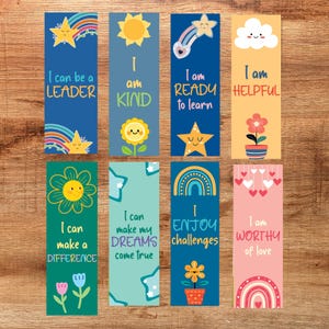 Double-sided Laminated Bookmarks-positive Affirmations - Etsy
