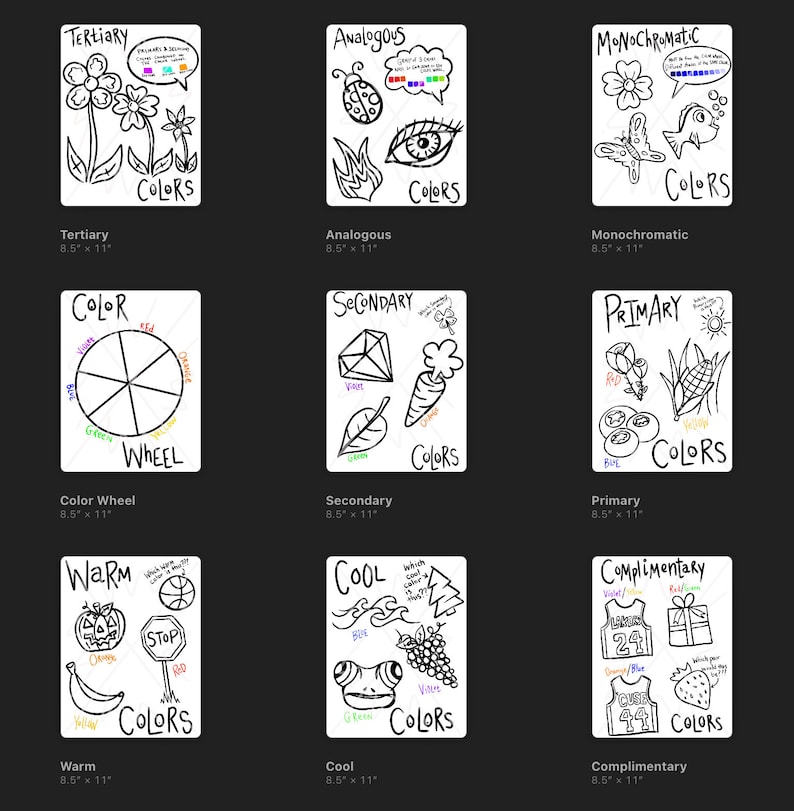 Color Theory Art Worksheet - Etsy