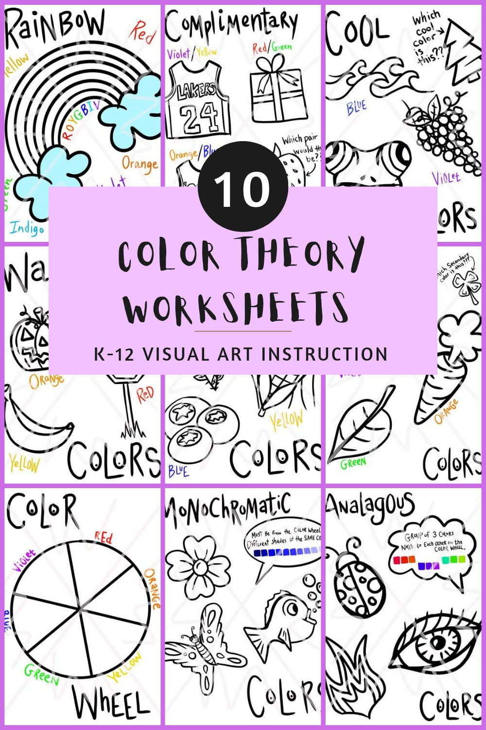 Color Theory Art Worksheets