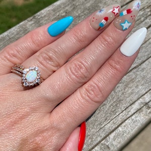 4th of July Press on Nails | Bomb Pop Nails | Summer Nails | Almond ...