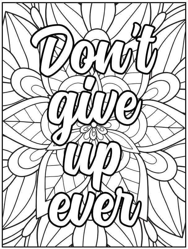 20 Motivational Quotes, Coloring Pages Pdf, Digital Download - Etsy