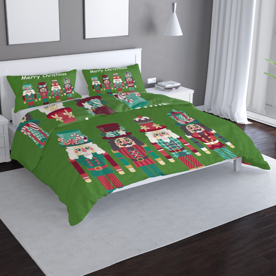 Nutcrackers Bedding Set, Christmas Theme Bed Sheets, Holiday Duvet ...