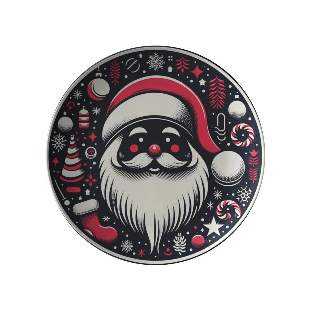 Santa Claus Plate, Christmas Cookie Plate, Holiday Plate, Christmas ...