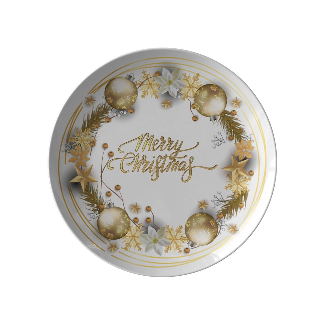 Christmas Plate Merry Christmas - Etsy