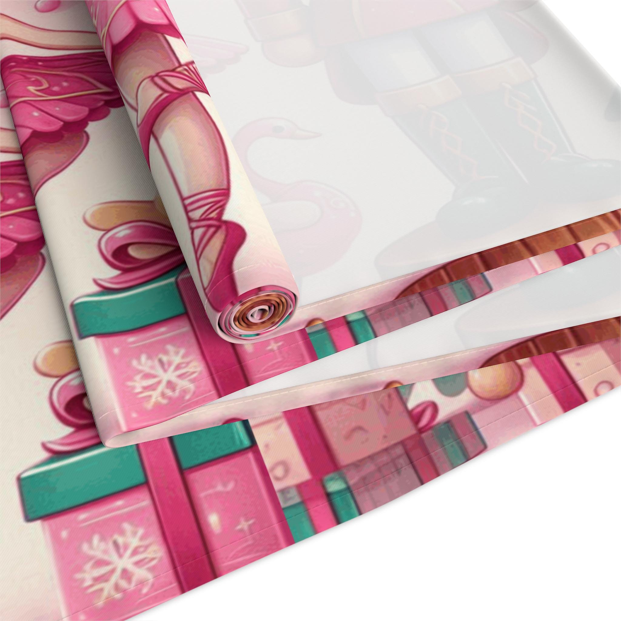 Christmas Nutcracker Table Runner, Holiday Dining Decor, Pink Table ...