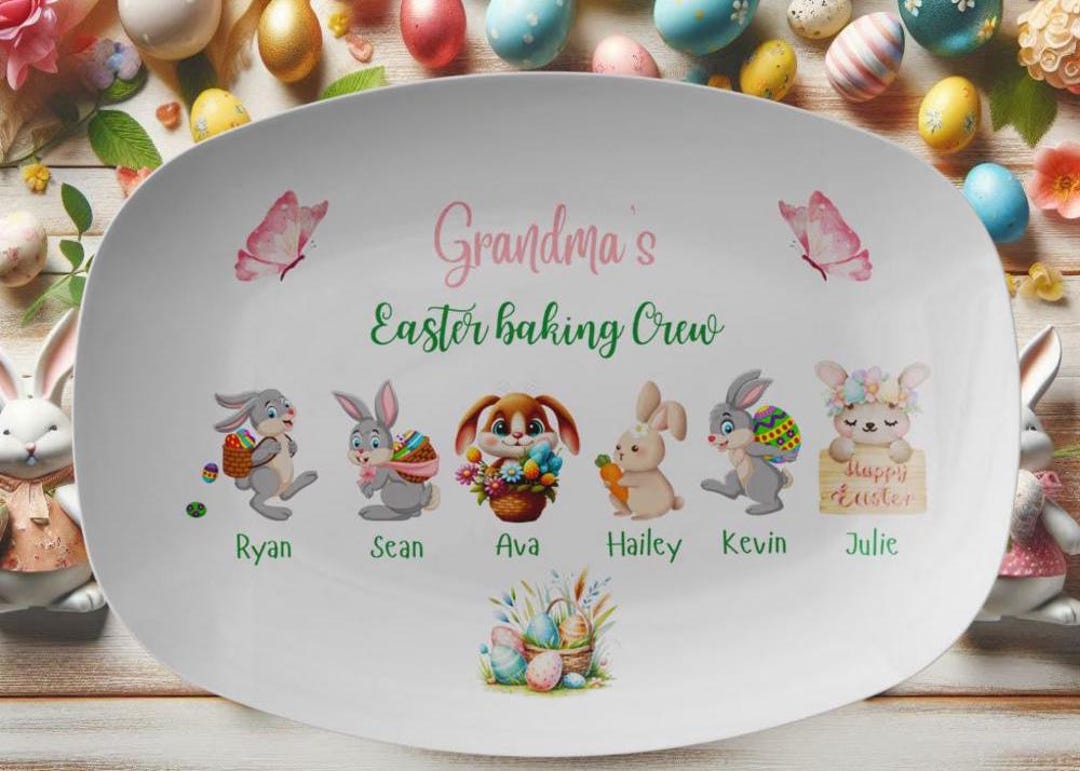 Personalized Easter Platter, Grandma's Baking Crew Plate - Etsy