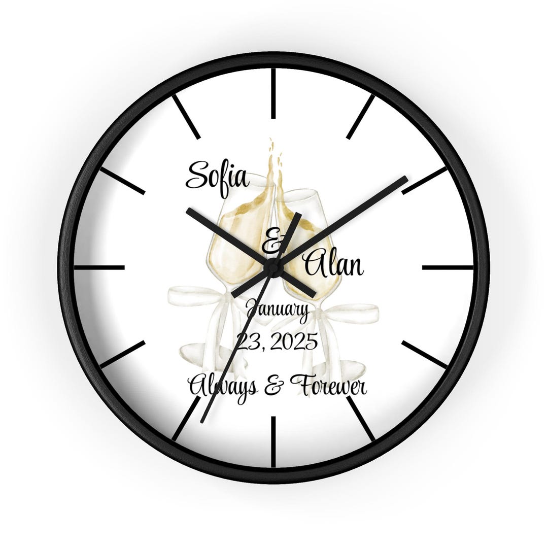 Personalized Wedding Date Wall Clock - Custom Anniversary Gift, Family ...
