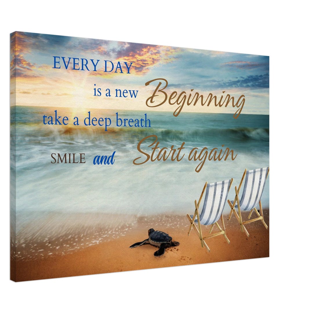 Motivational Canvas Print: Beach Scene, Positive Daily Reminder - Etsy