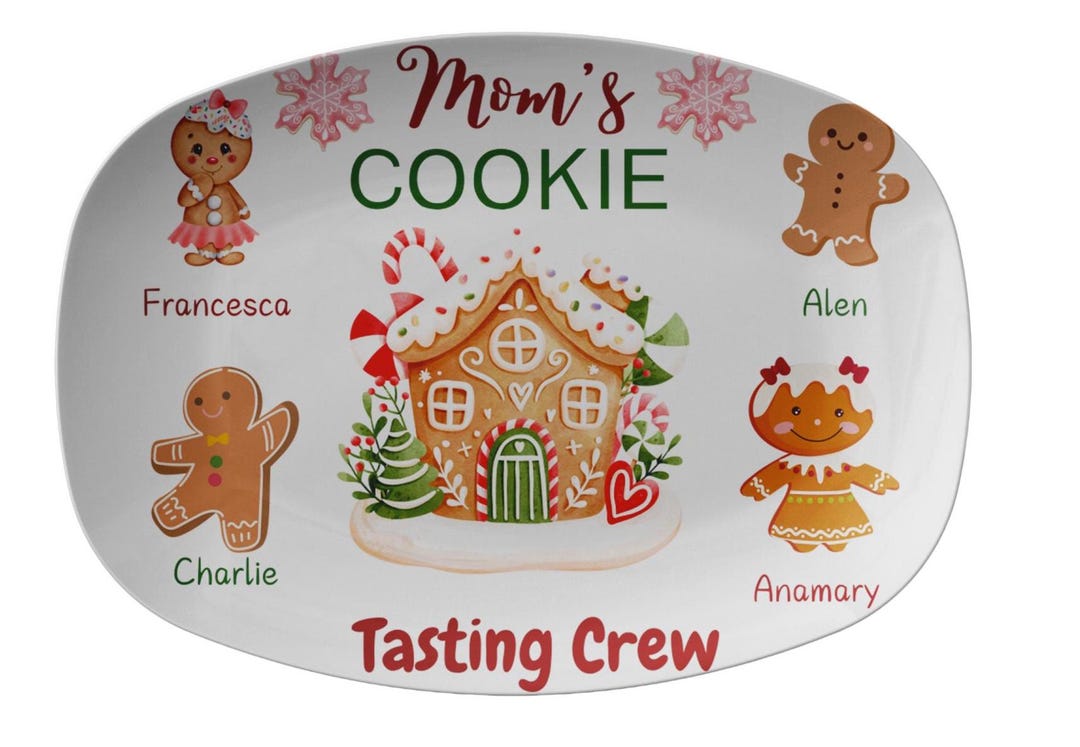 Mom's Christmas Gift, Mom's Christmas Cookie Tasting Crew Plate, Family ...