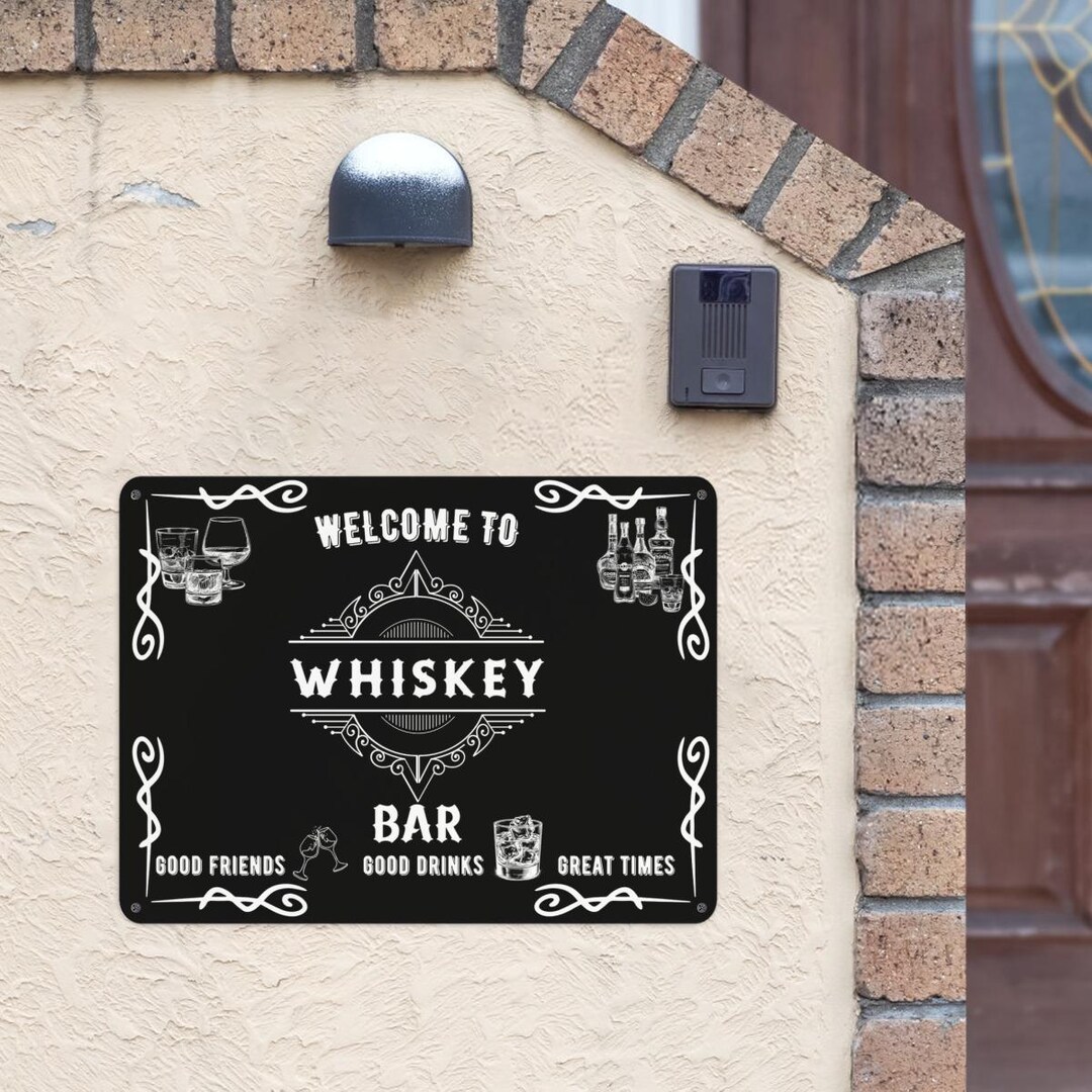 Personalized Vintage Whiskey Bar Sign: Waterproof Tinplate Wall Decor ...