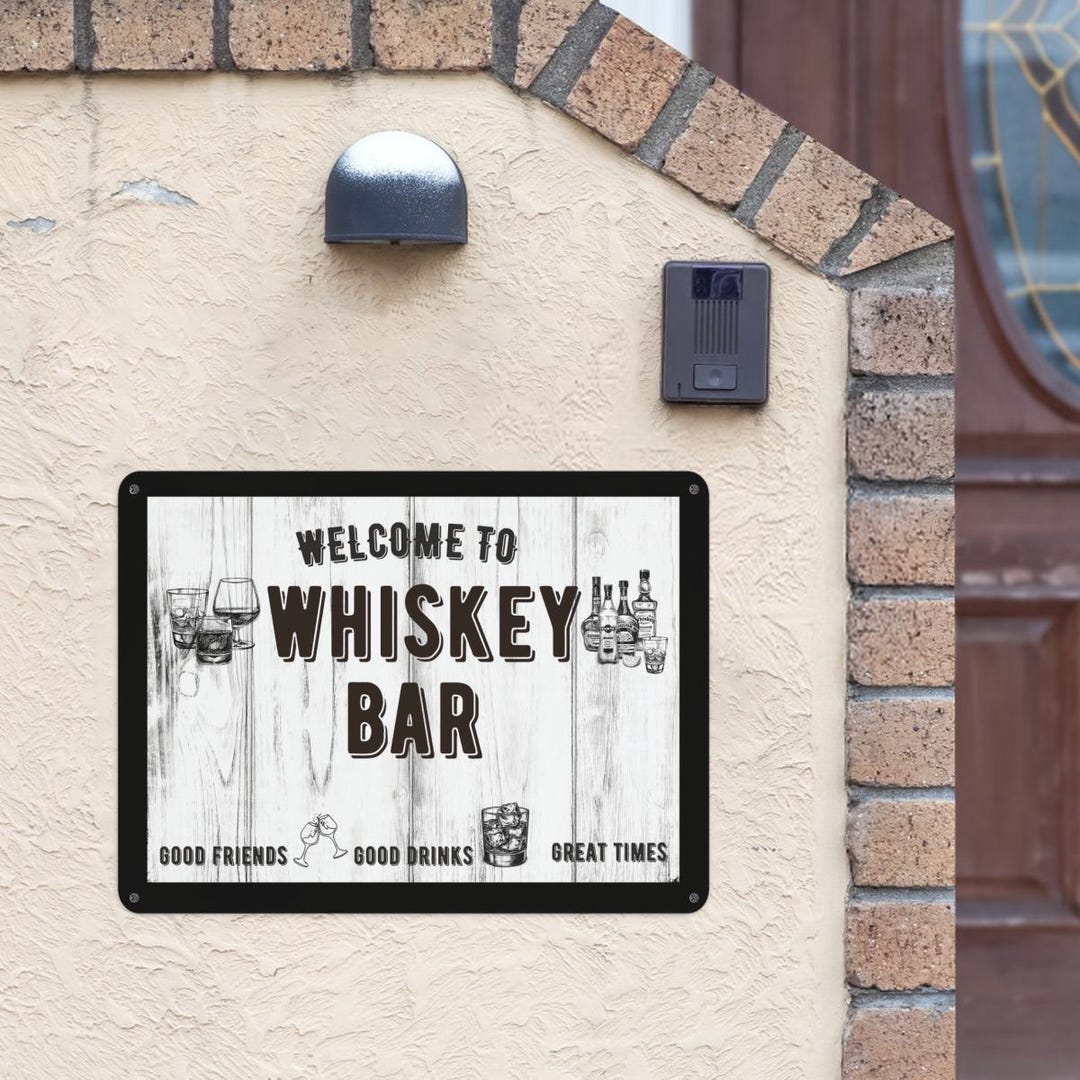 Personalized Rustic Whiskey Bar Sign: Vintage Style Man Cave Decor - Etsy