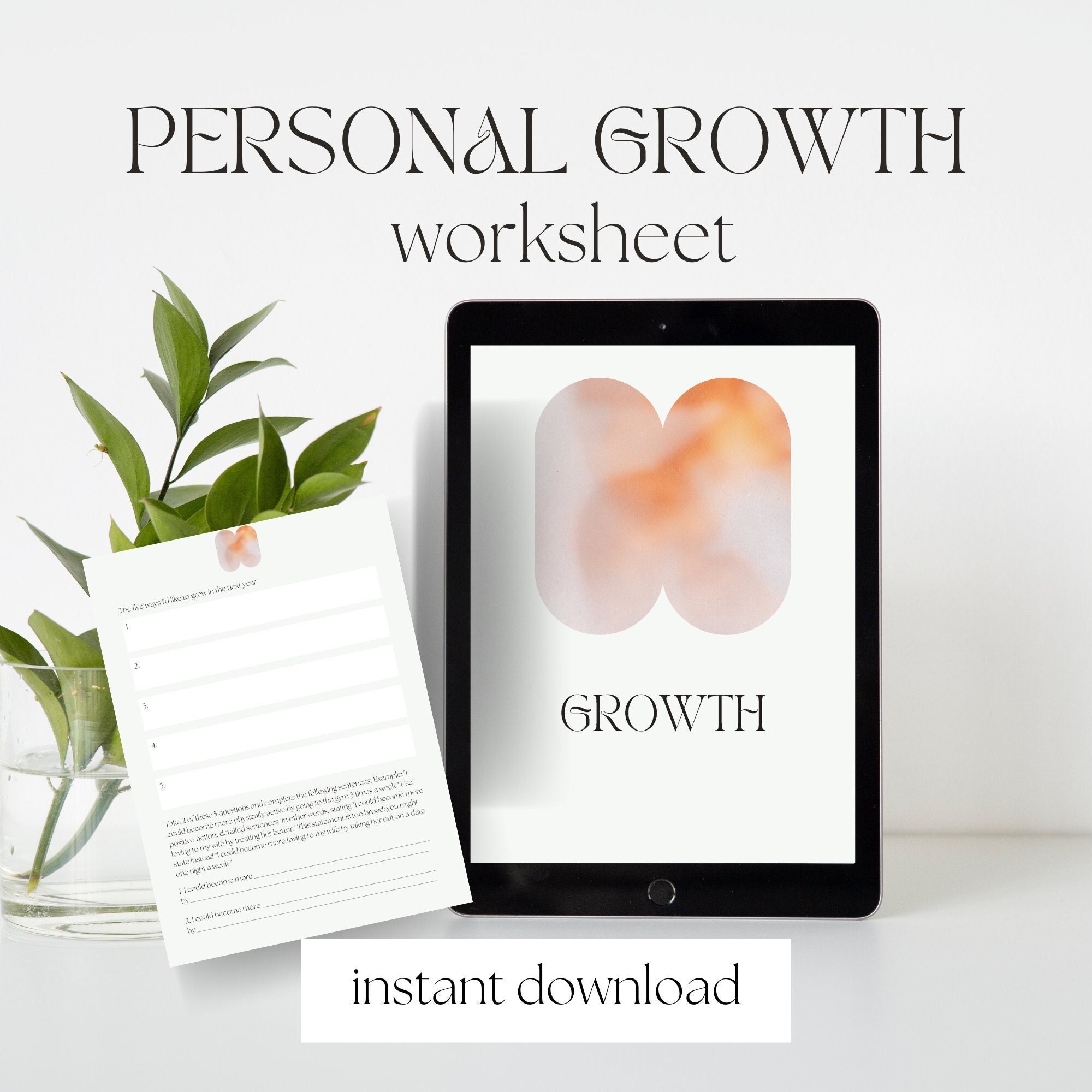 Personal Growth Worksheet | Digital File - Etsy