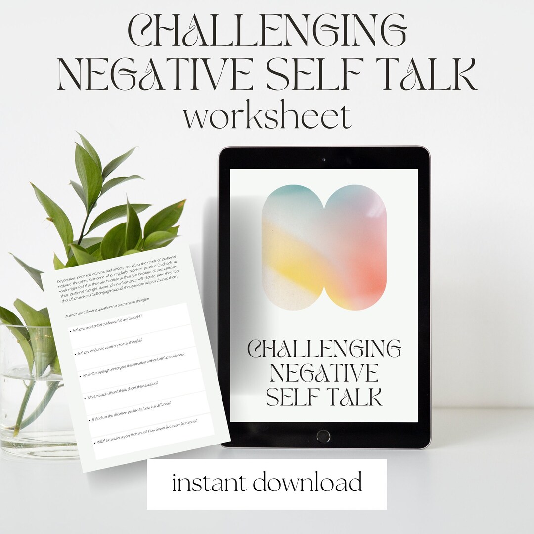 Challenging Negative Self Talk Worksheet | Digital Worksheet - Etsy