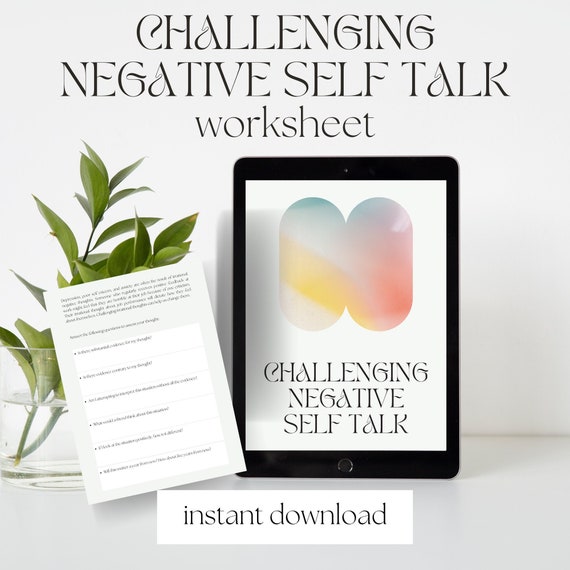 Challenging Negative Self Talk Worksheet Digital Worksheet - Etsy