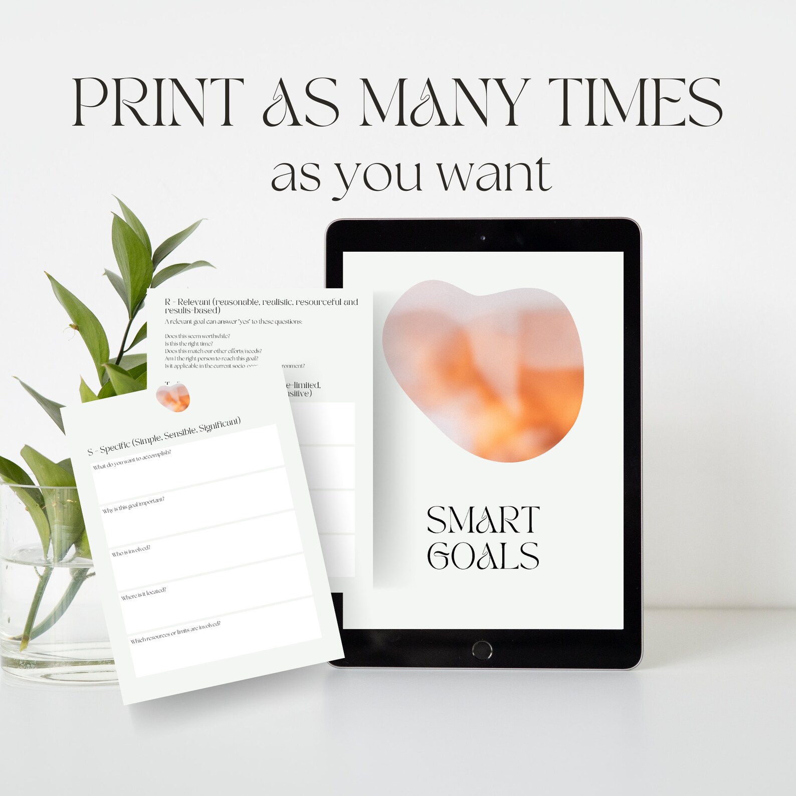 Goal Setting Worksheet Bundle | SMART Goals Template Worksheets | Life ...