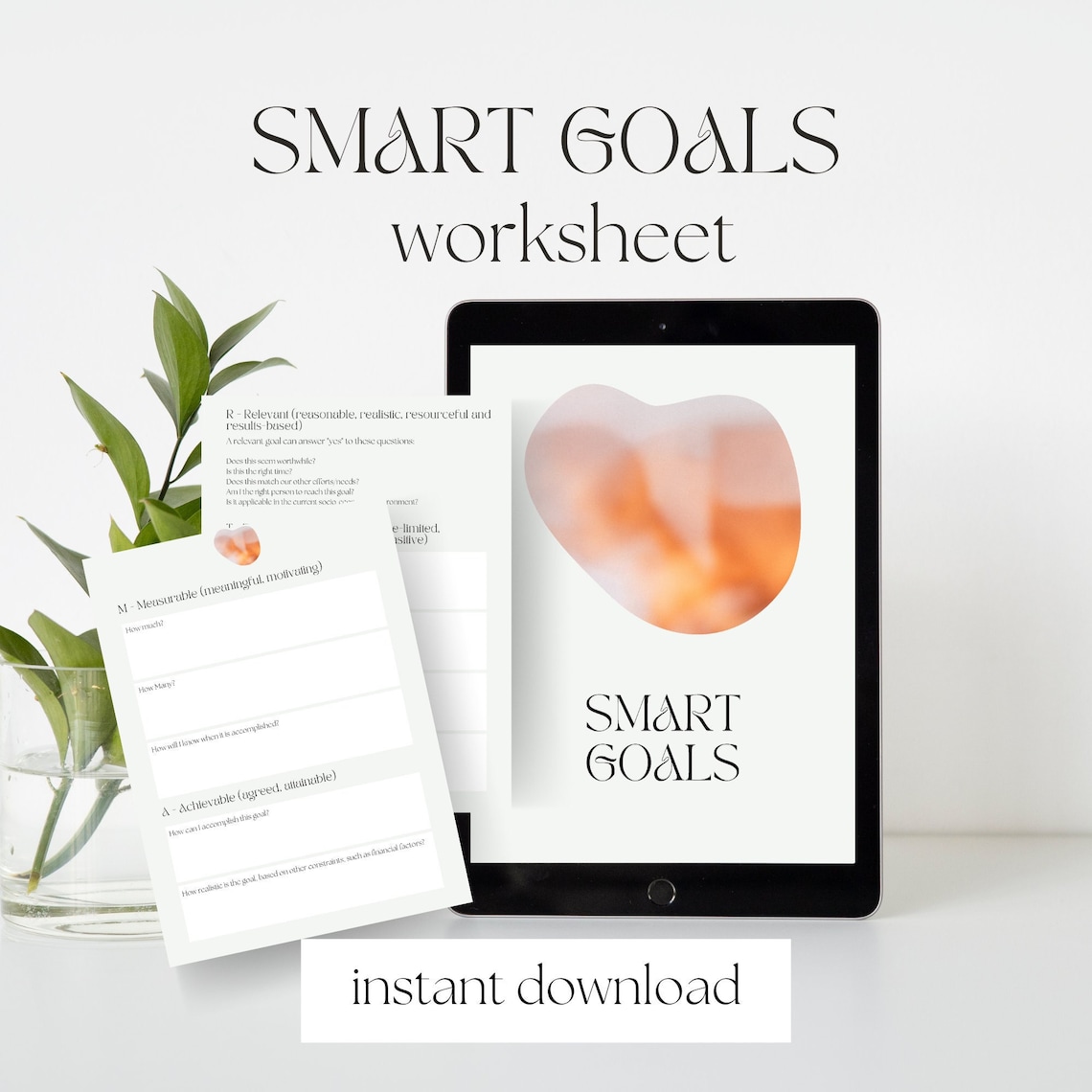 SMART Goals Worksheet | Goal Setting Worksheet | Instant Download - Etsy