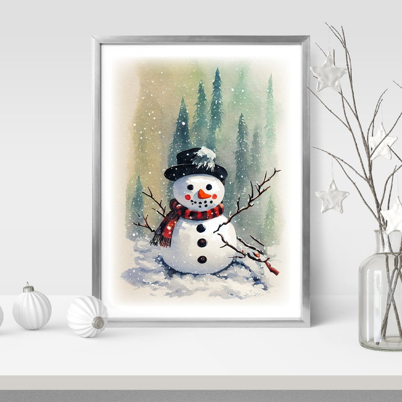 Snowman Print - Etsy