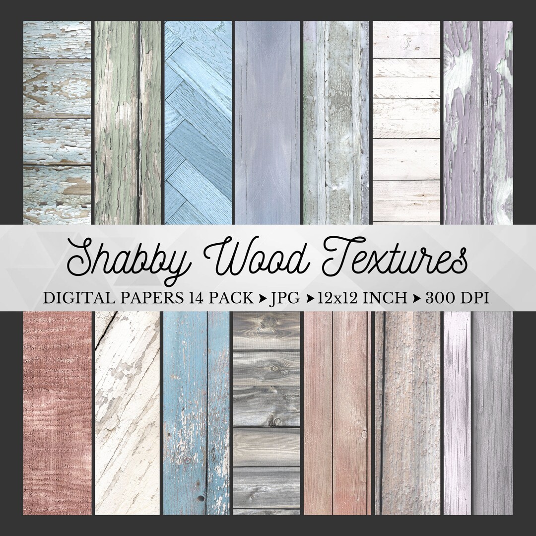 Shabby Wood Background Digital Papers, Distressed Wood White Paper ...