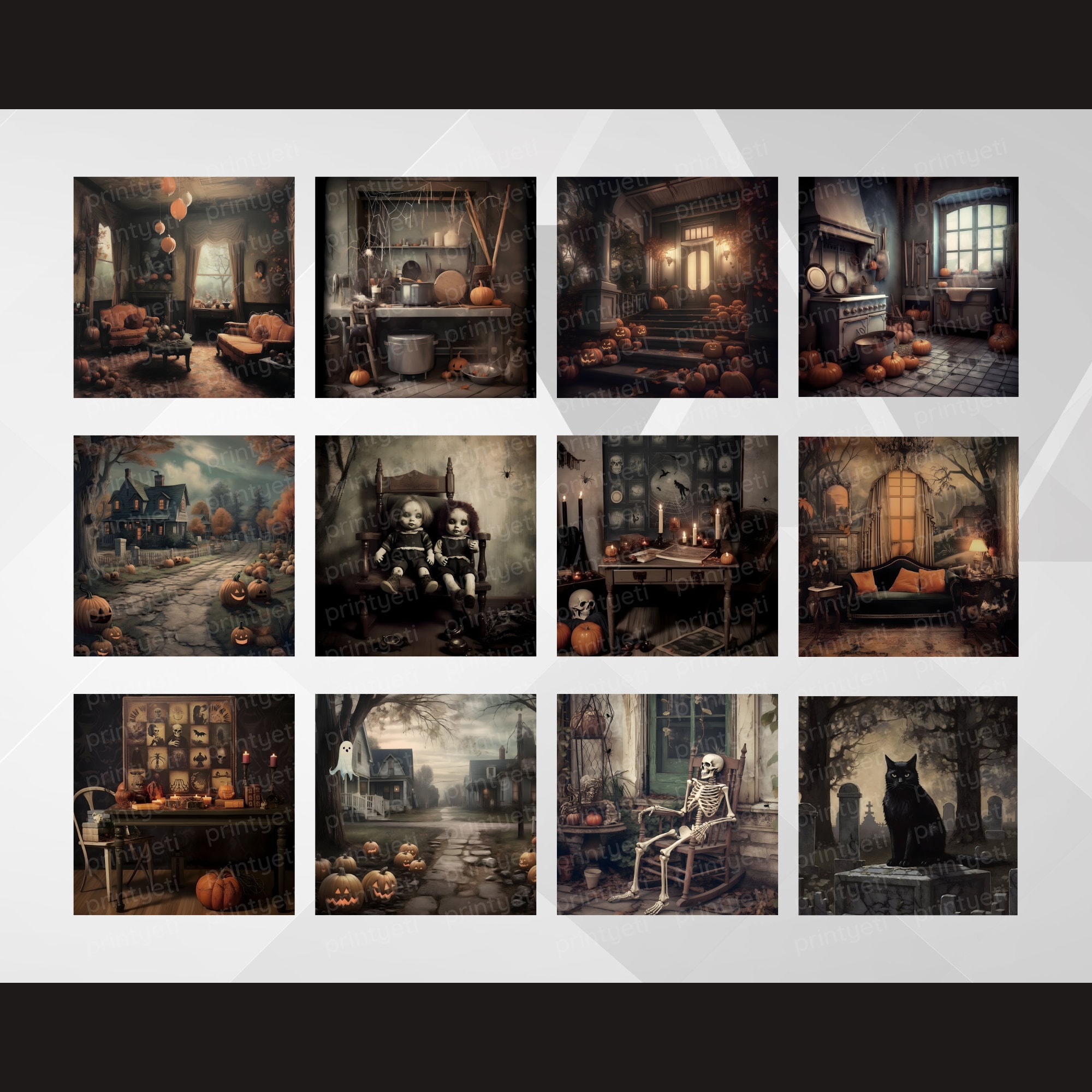 Vintage Halloween Digital Paper, Halloween Printable, Scrapbook Paper ...