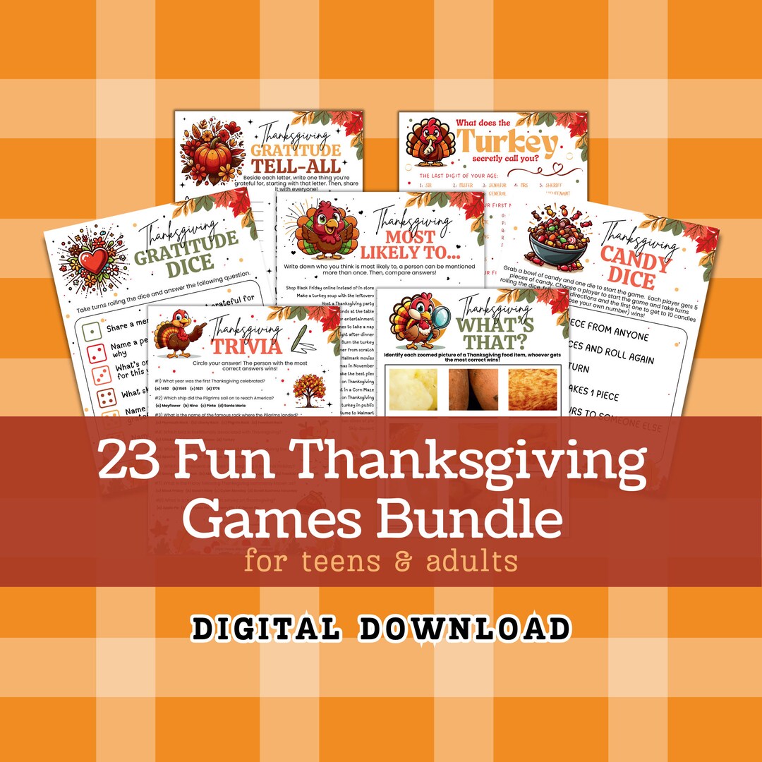 Ultimate Thanksgiving Games Bundle, Family Thanksgiving Games ...
