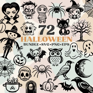 Halloween SVG Bundle, Set of 72 Cut Files for Cricut, Halloween ...