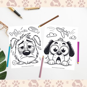 Cute and Funny Dogs Coloring Pages, 60 Pages, Cute Coloring, Printable ...