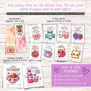 Cute Kawaii Valentines Cards, Kawaii Food Printable Valentine's Day ...