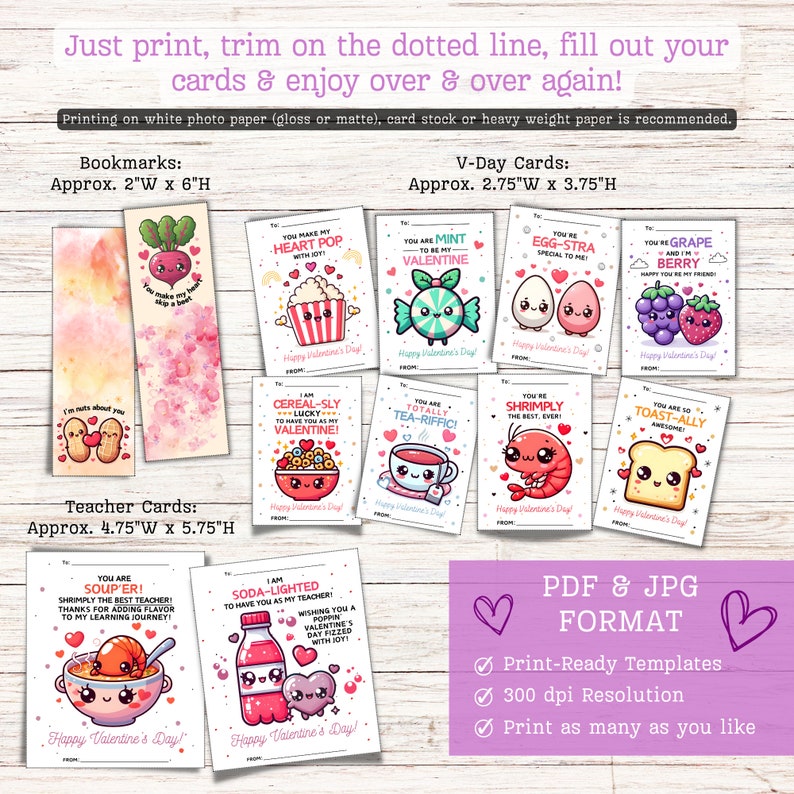 Cute Kawaii Valentines Cards, Kawaii Food Printable Valentine's Day ...