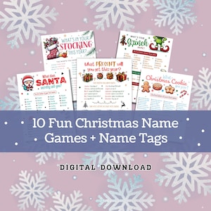 Printable Christmas Name Game Bundle, Christmas Party Icebreaker Games ...