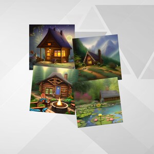 Cabin Life Digital Papers, Forest Cabins, Cabin in the Woods, Camping ...