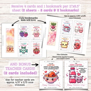 Cute Kawaii Valentines Cards, Kawaii Food Printable Valentine's Day ...