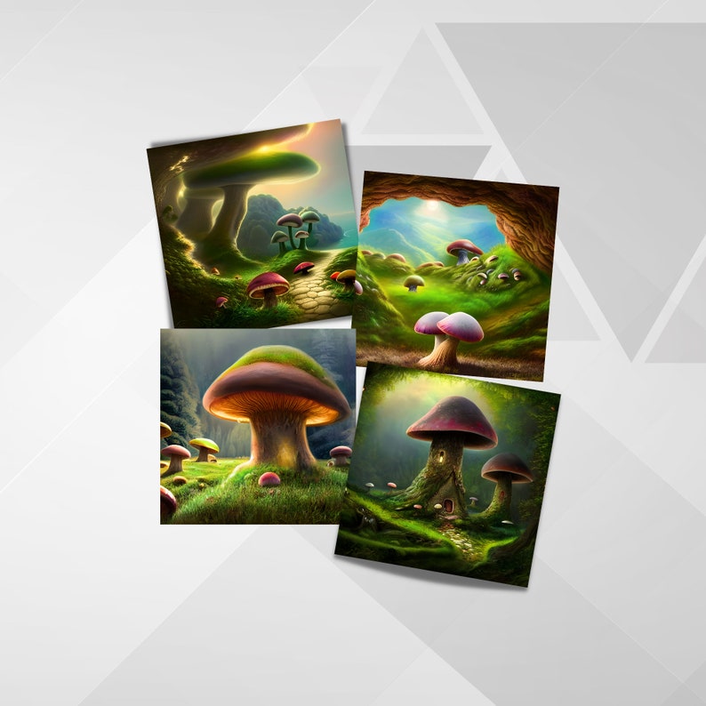 Mushroom Fantasy Forest Digital Papers Enchanted Forest - Etsy