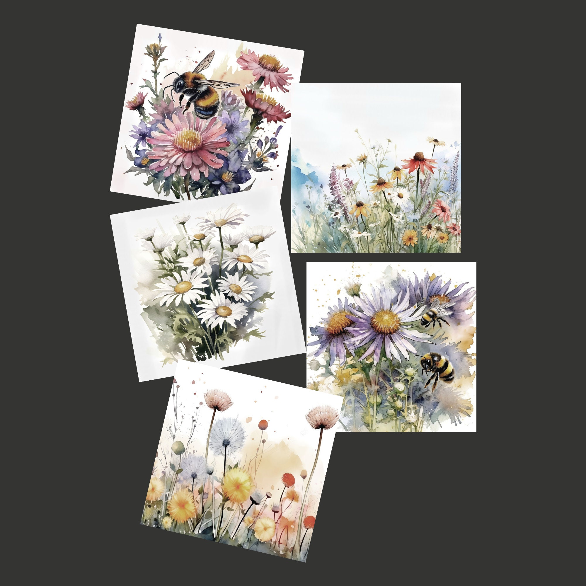 Watercolor Wildflowers Digital Paper Pack, Junk Journal Printable ...