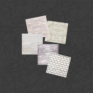 White Brick Background Digital Papers, Realistic White Bricks Texture ...