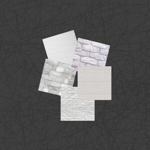 White Brick Background Digital Papers, Realistic White Bricks Texture ...
