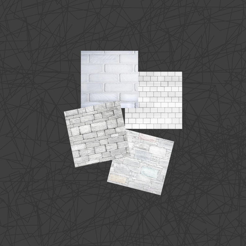 White Brick Background Digital Papers, Realistic White Bricks Texture ...