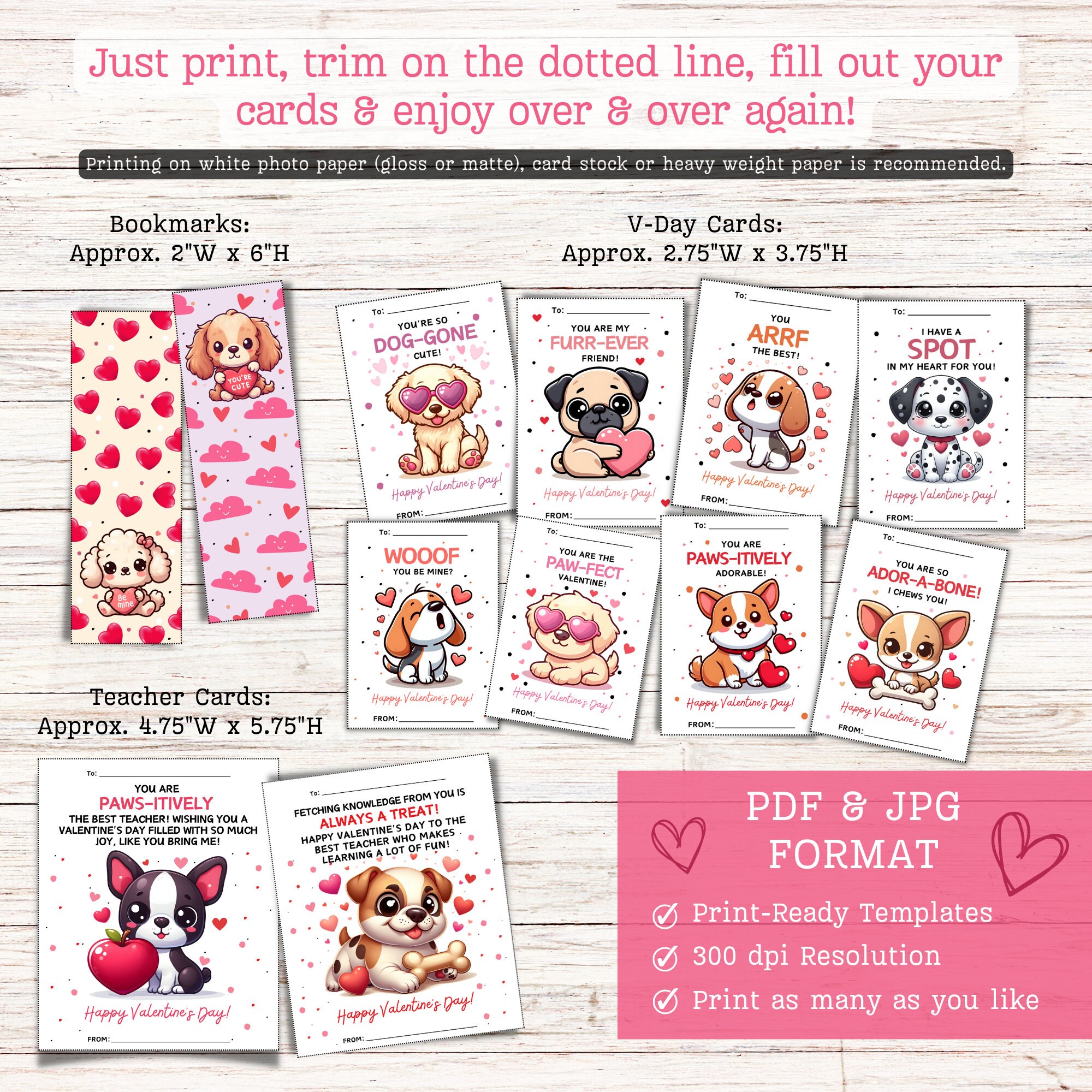 Cute Valentines Cards Printable Valentine's Day Cards for - Etsy