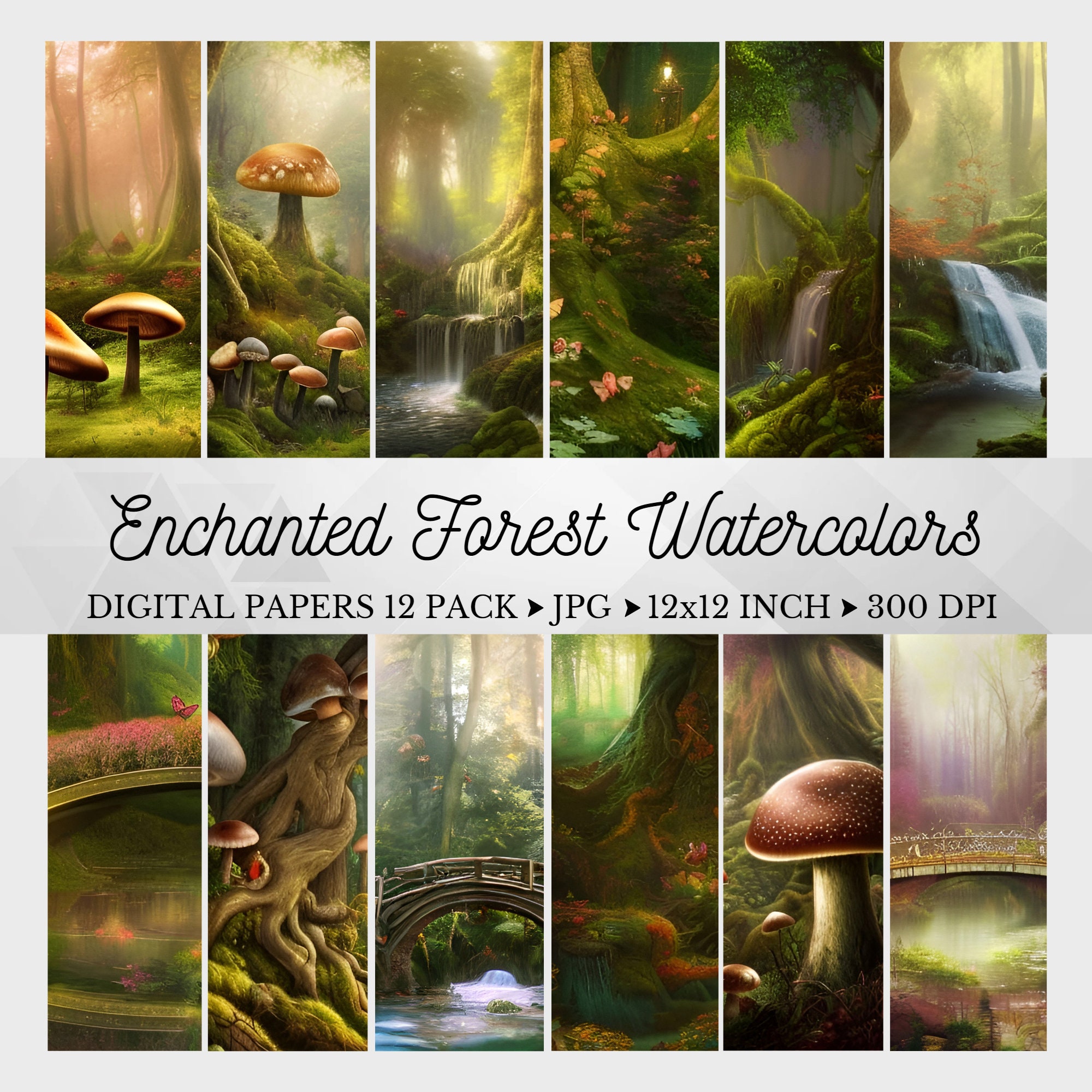 Enchanted Forest Digital Papers Digital Paper Pack Enchanted - Etsy