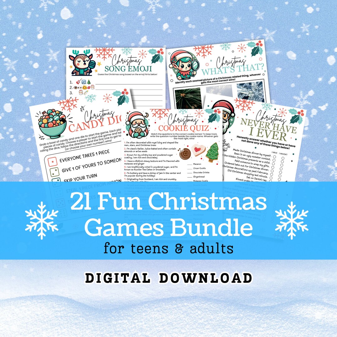 Christmas Games Bundle, Printable Christmas Activities, Christmas Party ...